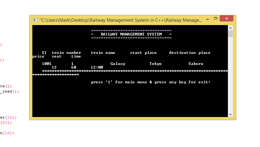 Railway Management System in C++ Free Source Code | SourceCodester